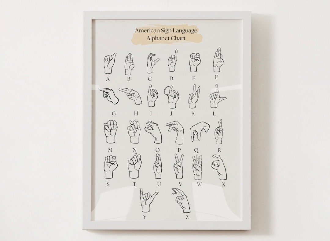 American Sign Language Alphabet Chart ABC Sign Language Sign Language ...