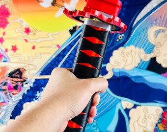 Hand-painted Real Size Demon Anime 3d-printed Collapsing Katana flame ...