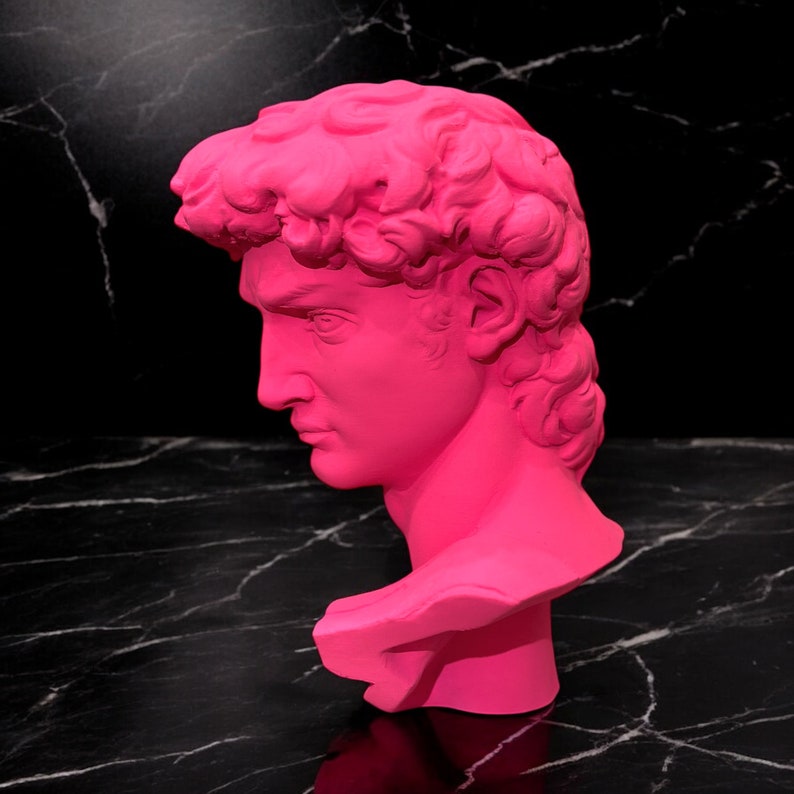 Handmade Neon Pop Art David Bust | History| Sculpture| Decor| Gifts ...