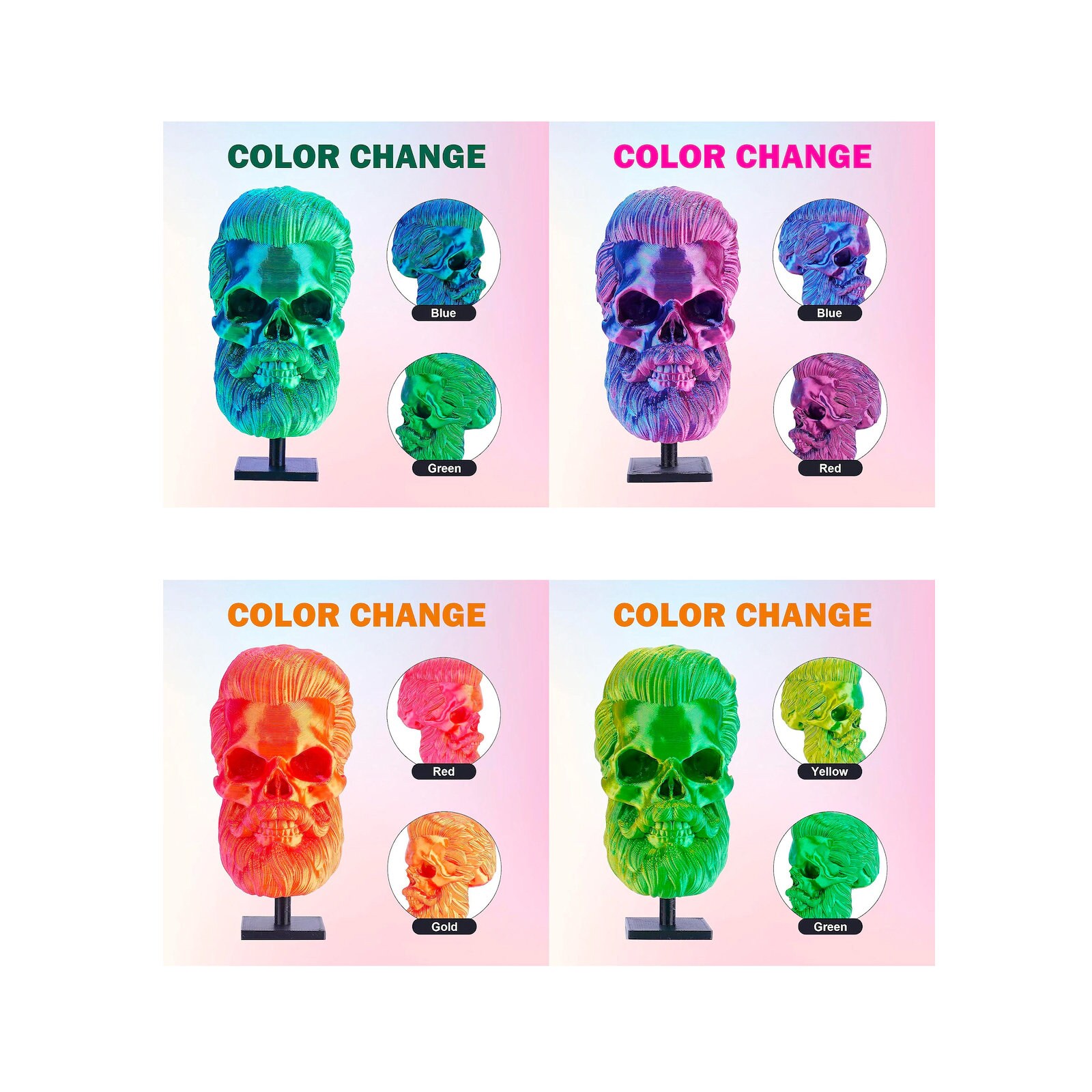 Skull Book Nook 3D Printed Bookshelf Decor | Customizable Colors - Glow ...