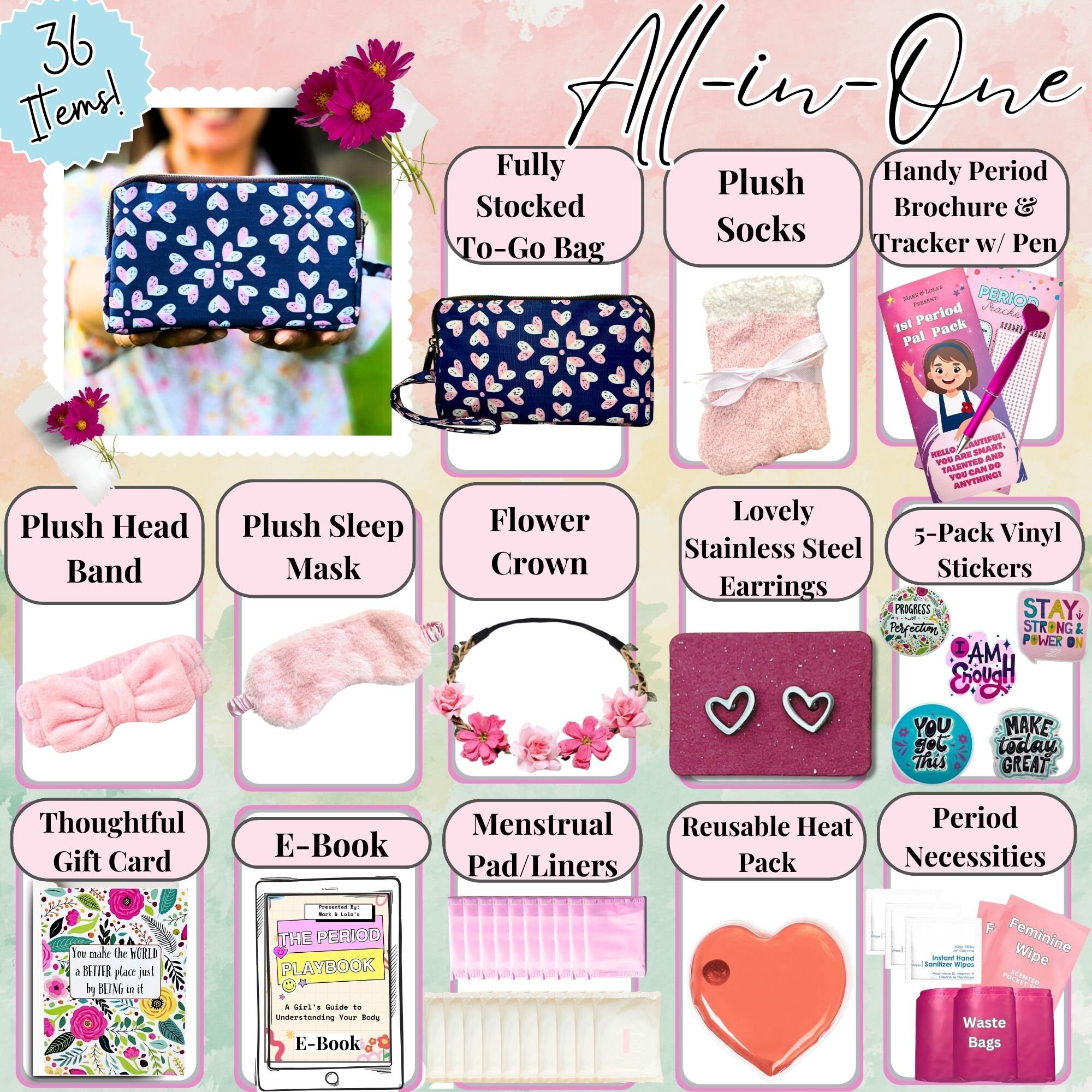 First Period Kit for Girls Tween 1st Period Starter Kit Period Box ...