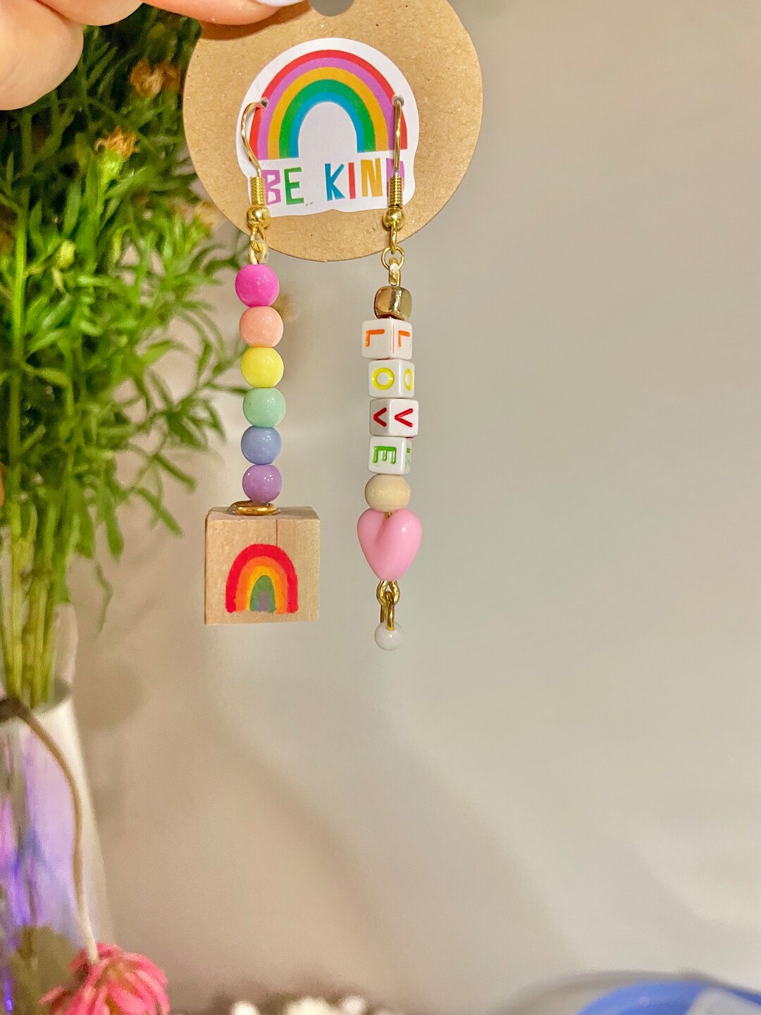 Pride Question Mark Rainbow Block & Love Kandies Earrings - Etsy