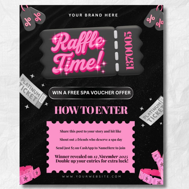 Editable Raffle Flyer Template for Giveaways & Contests | DIY Beauty ...