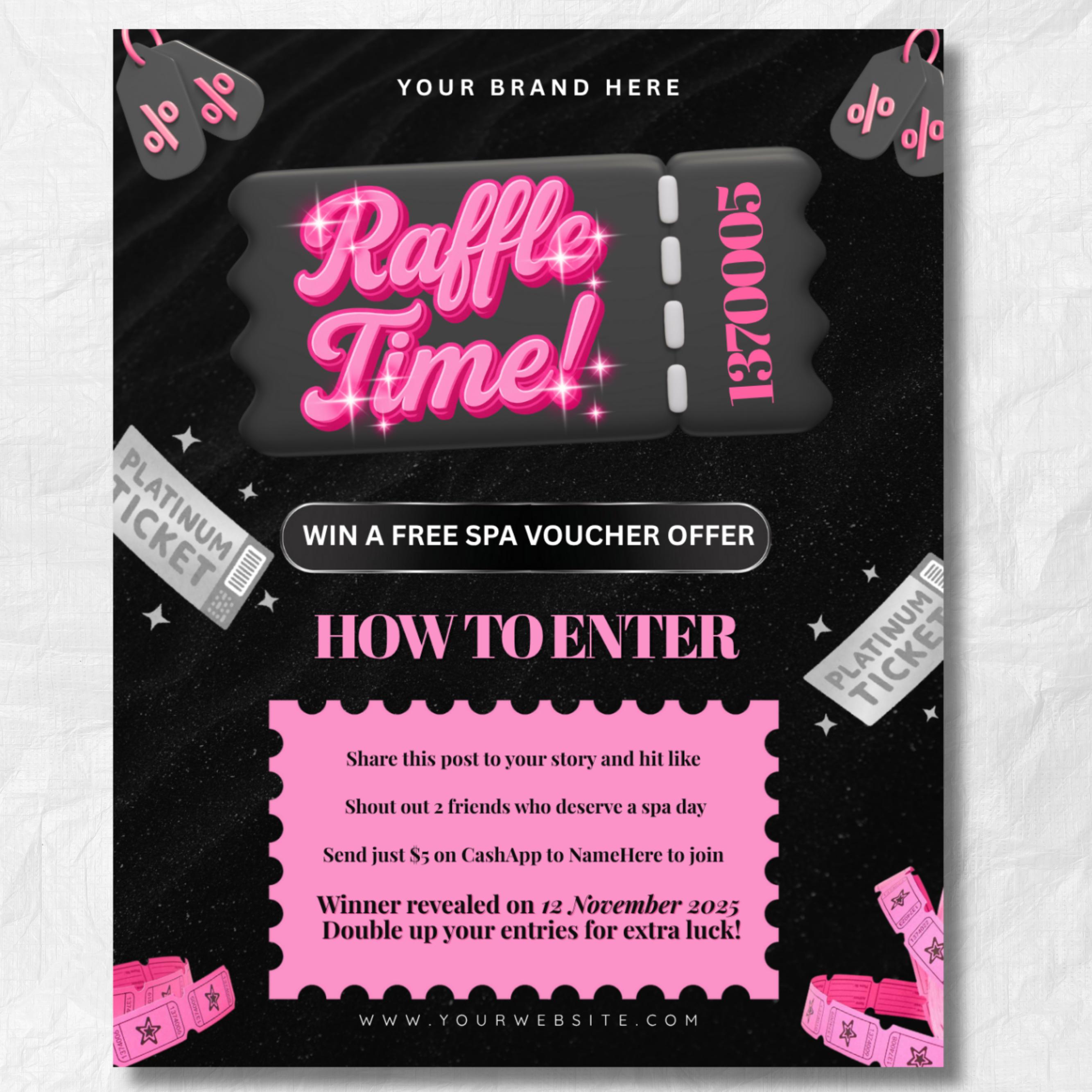 Editable Raffle Flyer Template for Giveaways & Contests | DIY Beauty ...