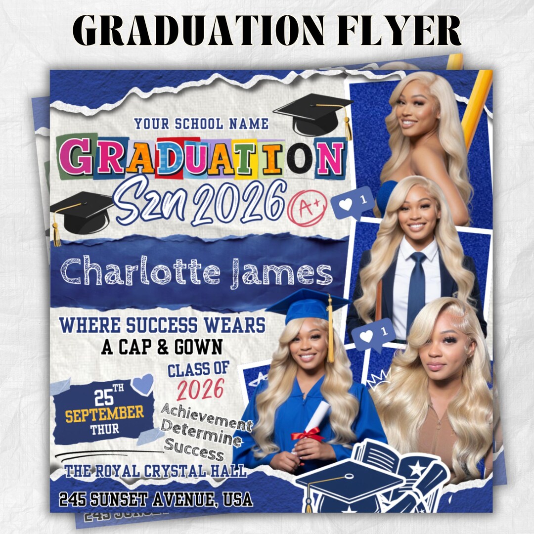 Graduation Flyer, Graduation Party Flyer, Graduation Party Invitation ...