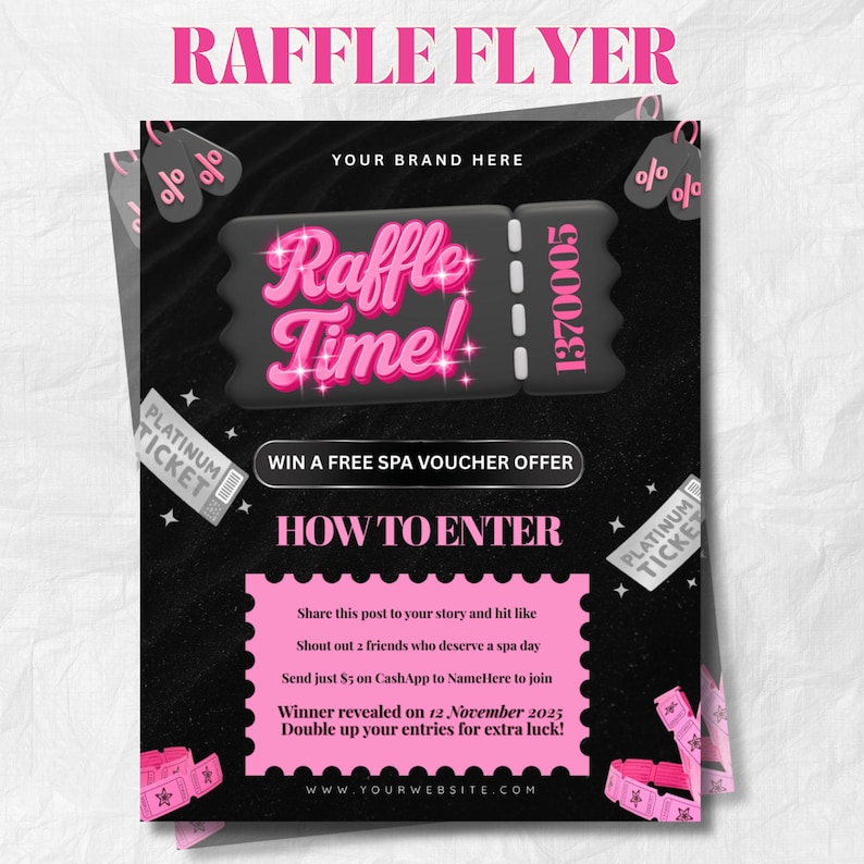 Editable Raffle Flyer Template for Giveaways & Contests | DIY Beauty ...