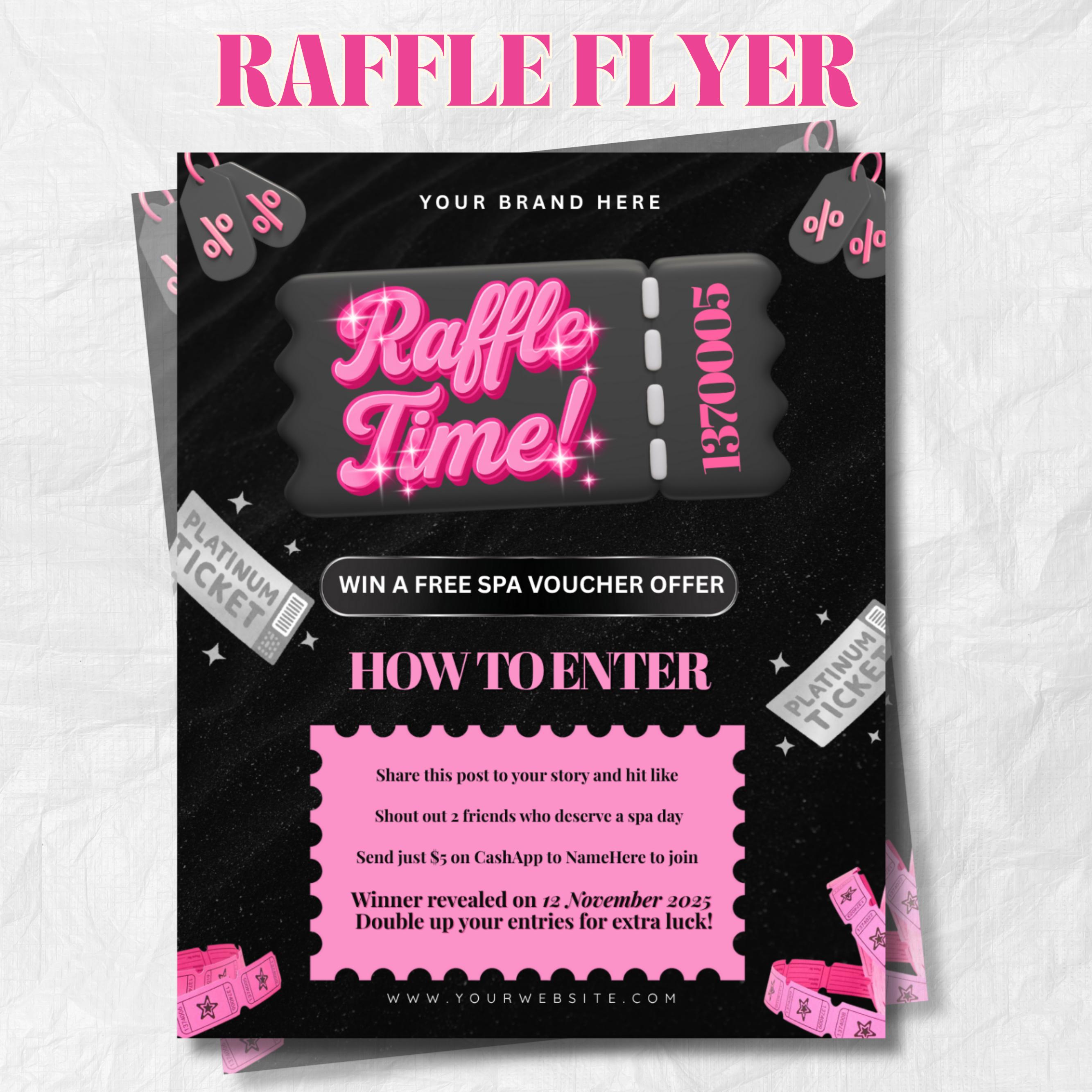 Editable Raffle Flyer Template for Giveaways & Contests | DIY Beauty ...