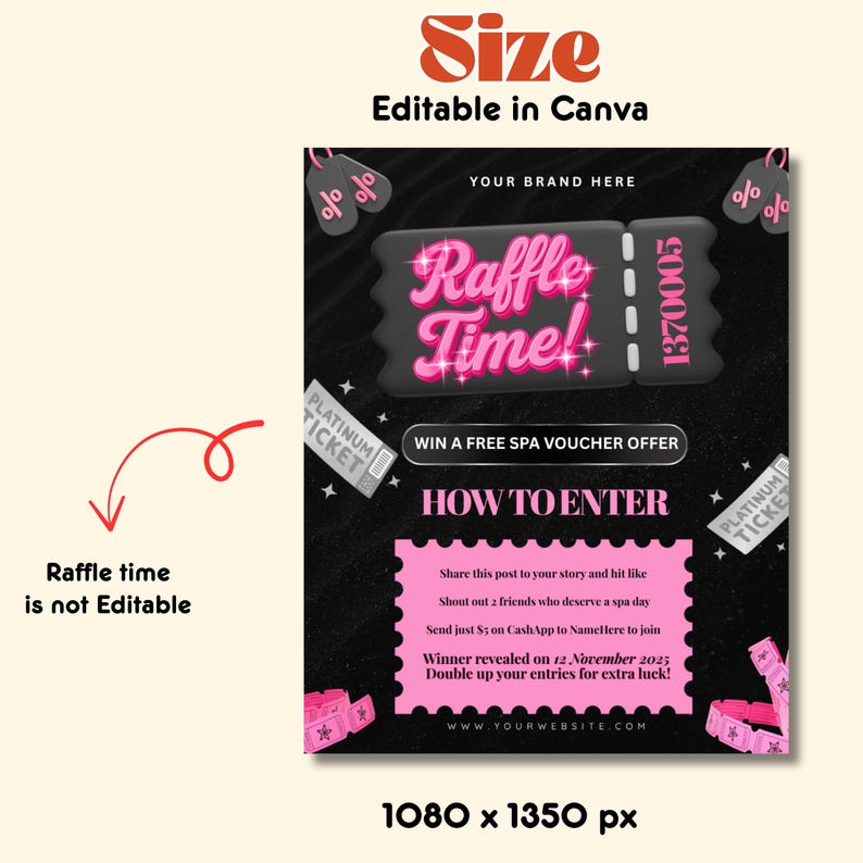 Editable Raffle Flyer Template for Giveaways & Contests | DIY Beauty ...