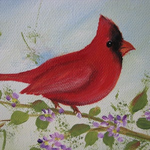 Cardinal Hand Painted Canvas 6 by 6 Art Original Painting Wall - Etsy ...