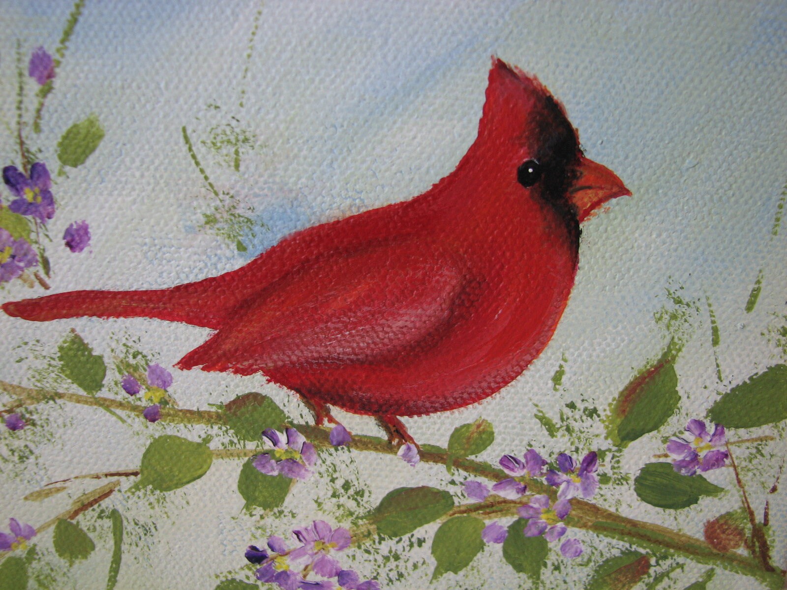 Cardinal Hand Painted Canvas 6 by 6 Art Original Painting Wall - Etsy ...