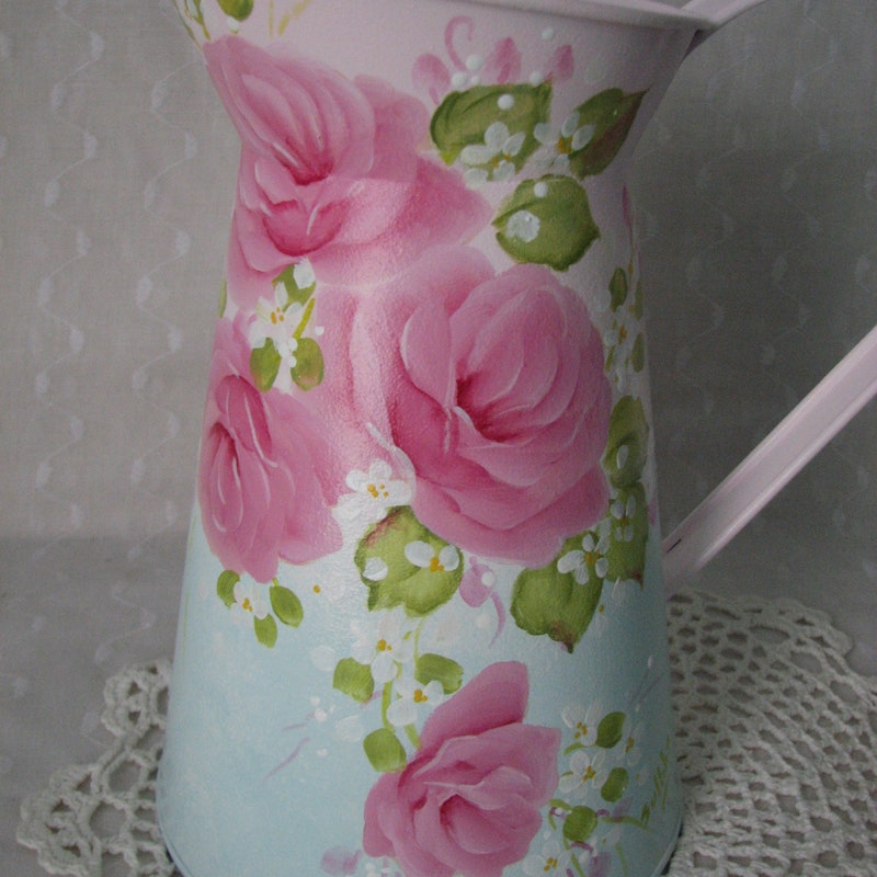 Pink Rose Pitcher - Etsy