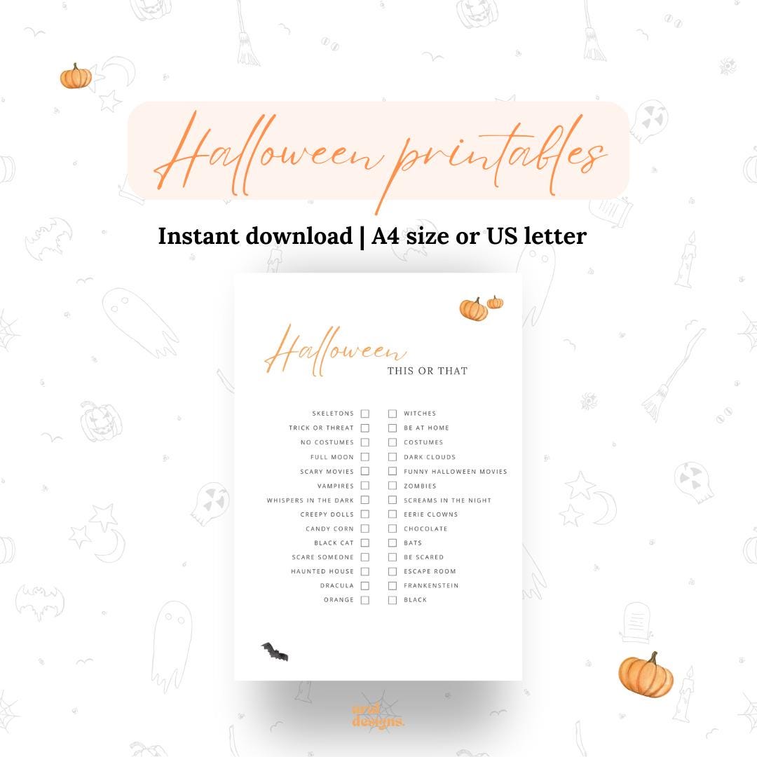 Printable Halloween Planner / Halloween Games / Fall Party Organization ...