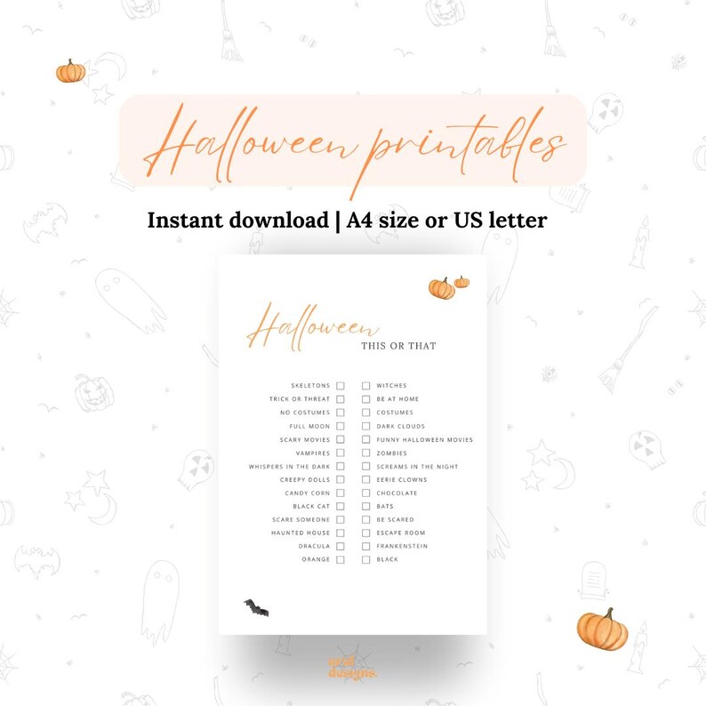 Printable Halloween Planner / Halloween Games / Fall Party Organization ...