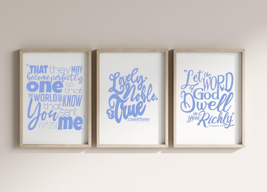 PERIWINKLE Scripture Word Art Digital Set | Set of 3 Digital Posters ...