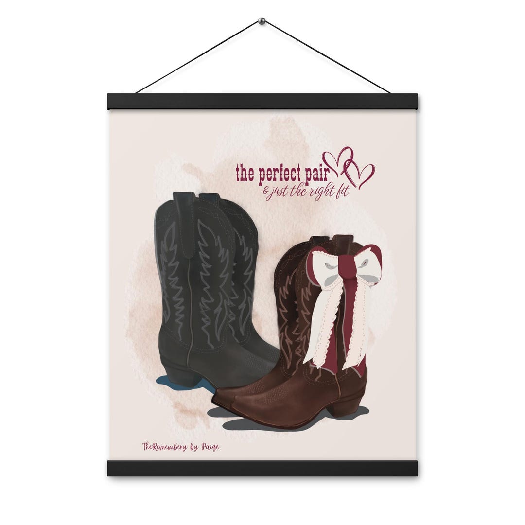 The Perfect Pair Poster With Hanger | 2 Pair of Boots | Brown and Black ...