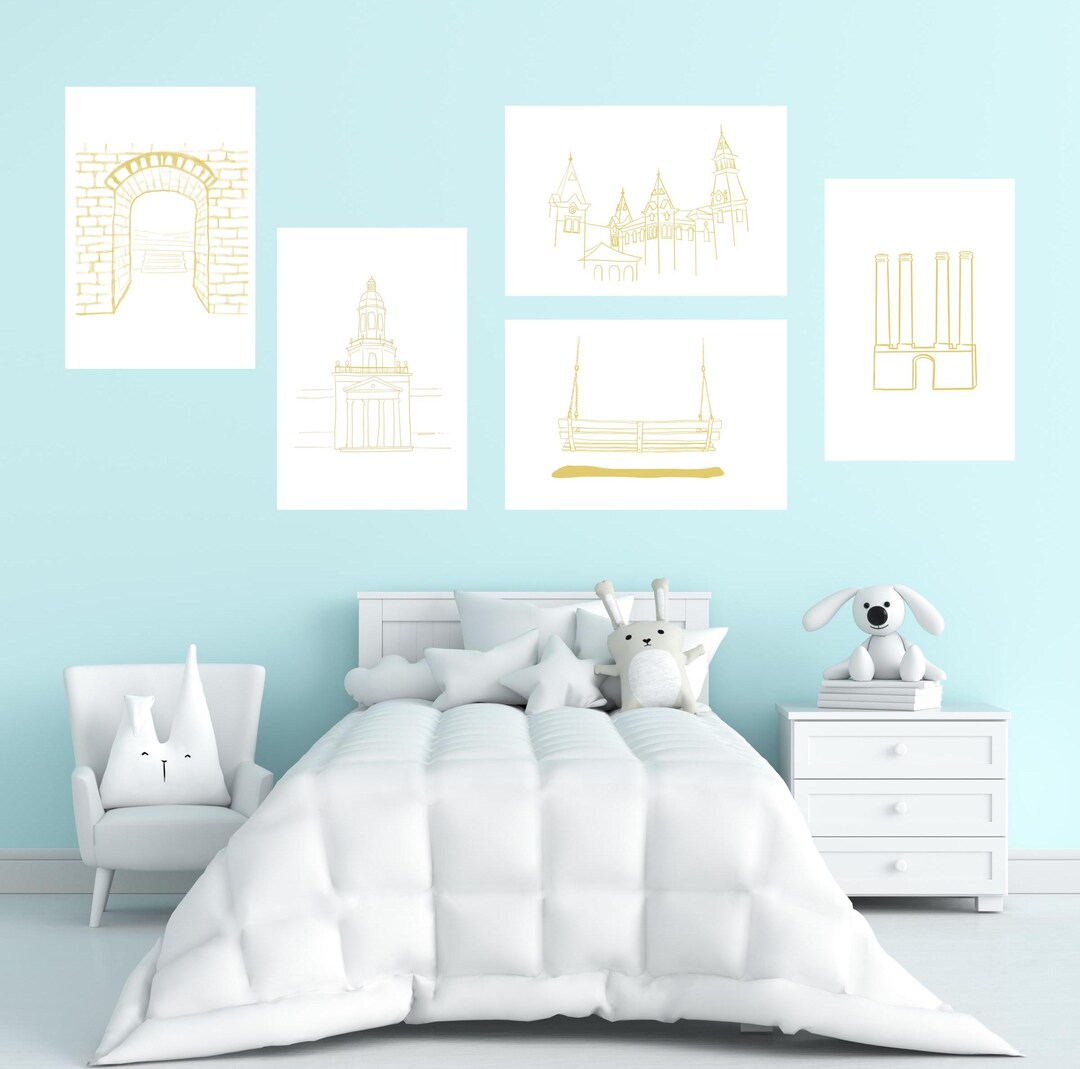 YELLOW Baylor Campus Sketch 16x20 Posters | Digital Prints | Baylor ...