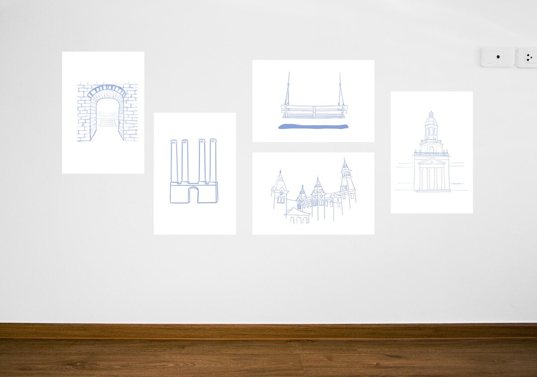 BLUE Baylor Campus Sketch 16x20 Poster Pack | Digital Print | Baylor ...