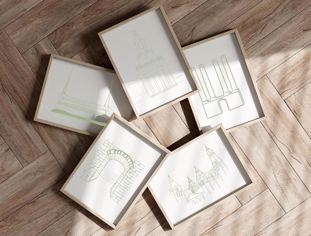GREEN Baylor Campus Sketch 16x20 Poster Pack | Digital Print | Baylor ...