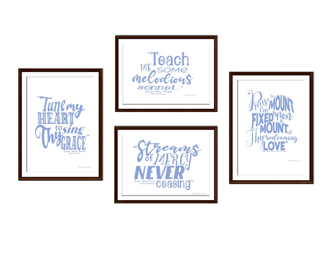 PERIWINKLE Come Thou Fount Word Art Digital Set | Set of 4 | Digital ...