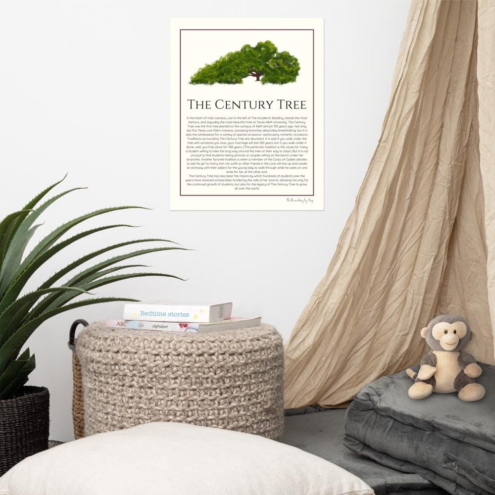 The Century Tree 16x20 Poster | Trees of Texas A&M Collection | TAMU ...