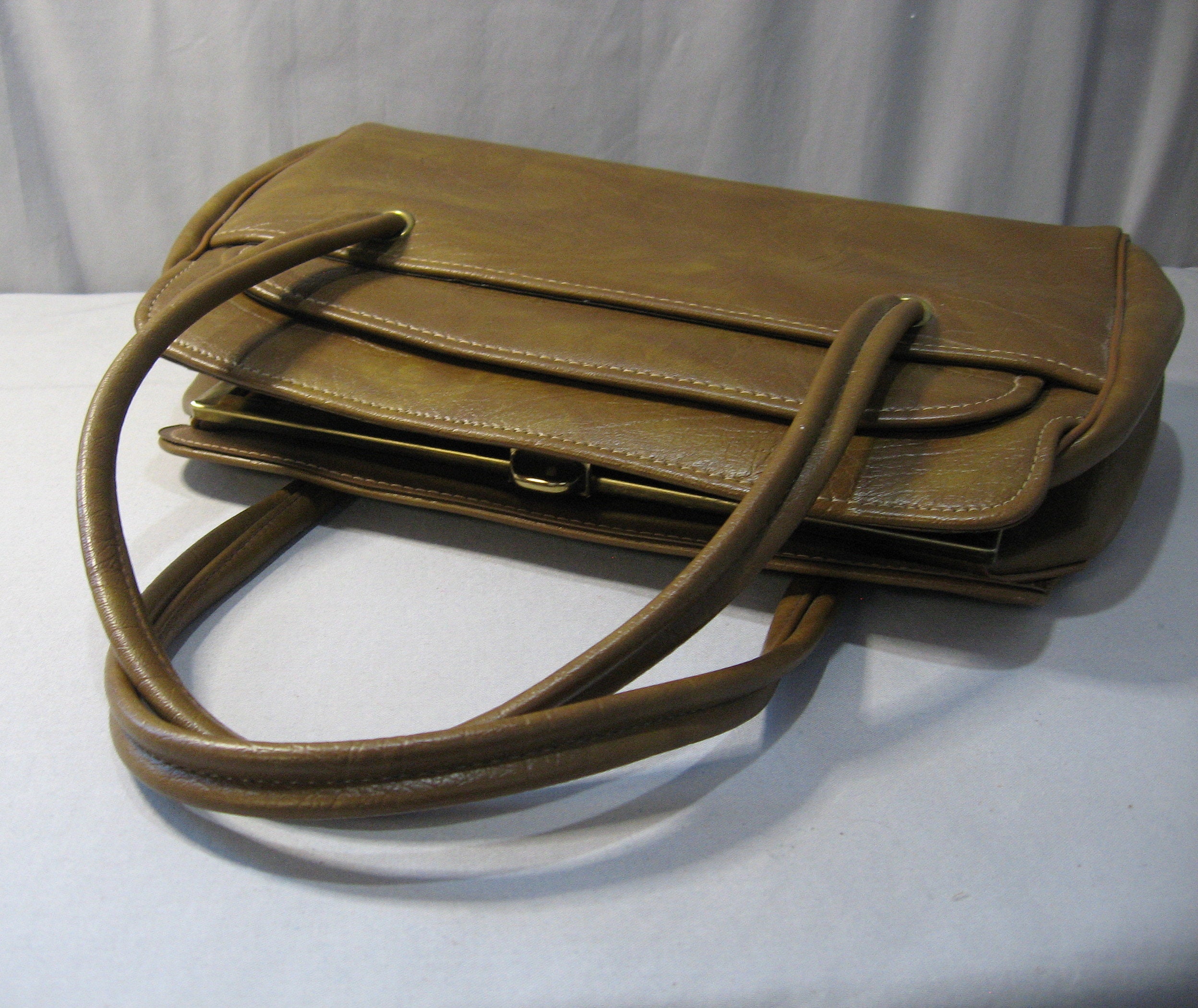 Vintage Vinyl Top Handled Pocketbook 1960s - Etsy