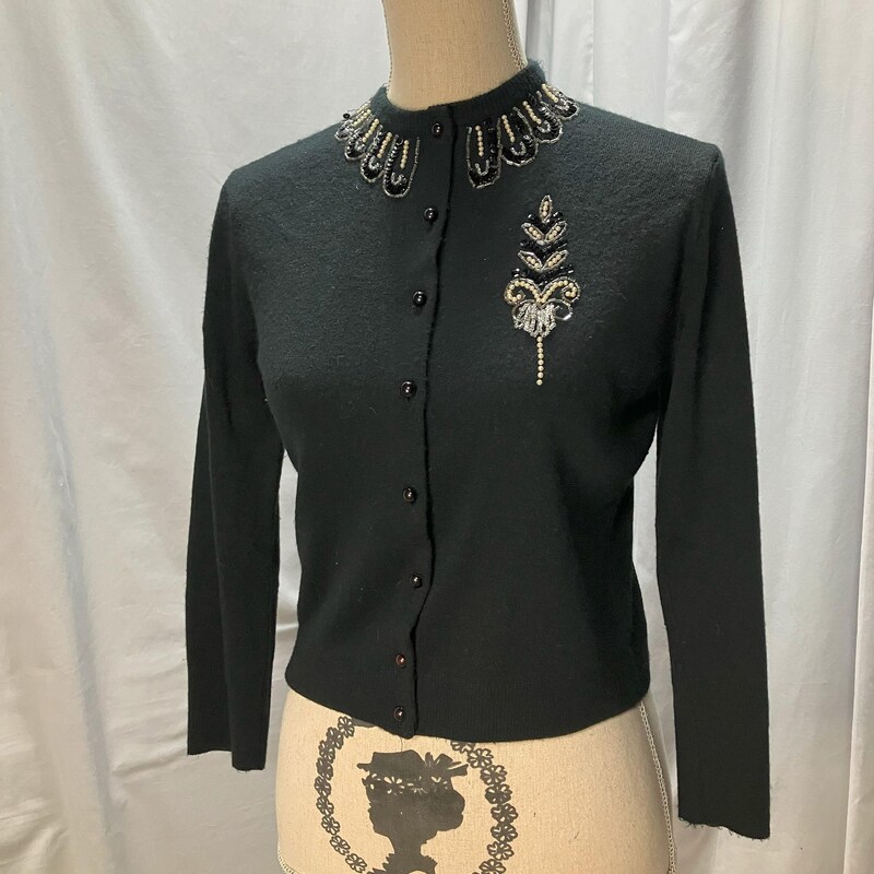 Black Beaded Sweater - Etsy