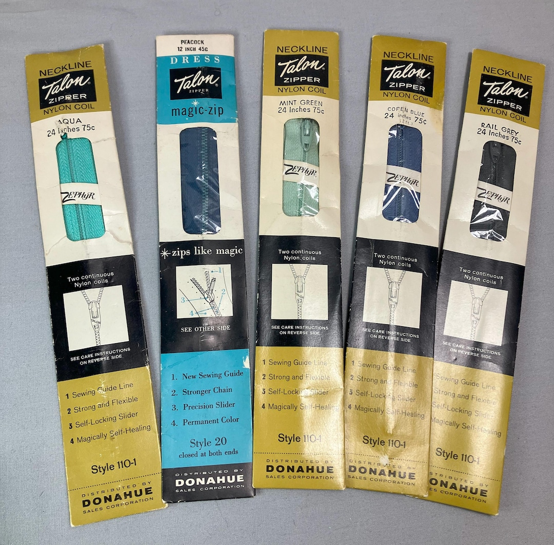 Vintage Nylon Teeth Talon Brand Zippers Lot of 5 - Etsy