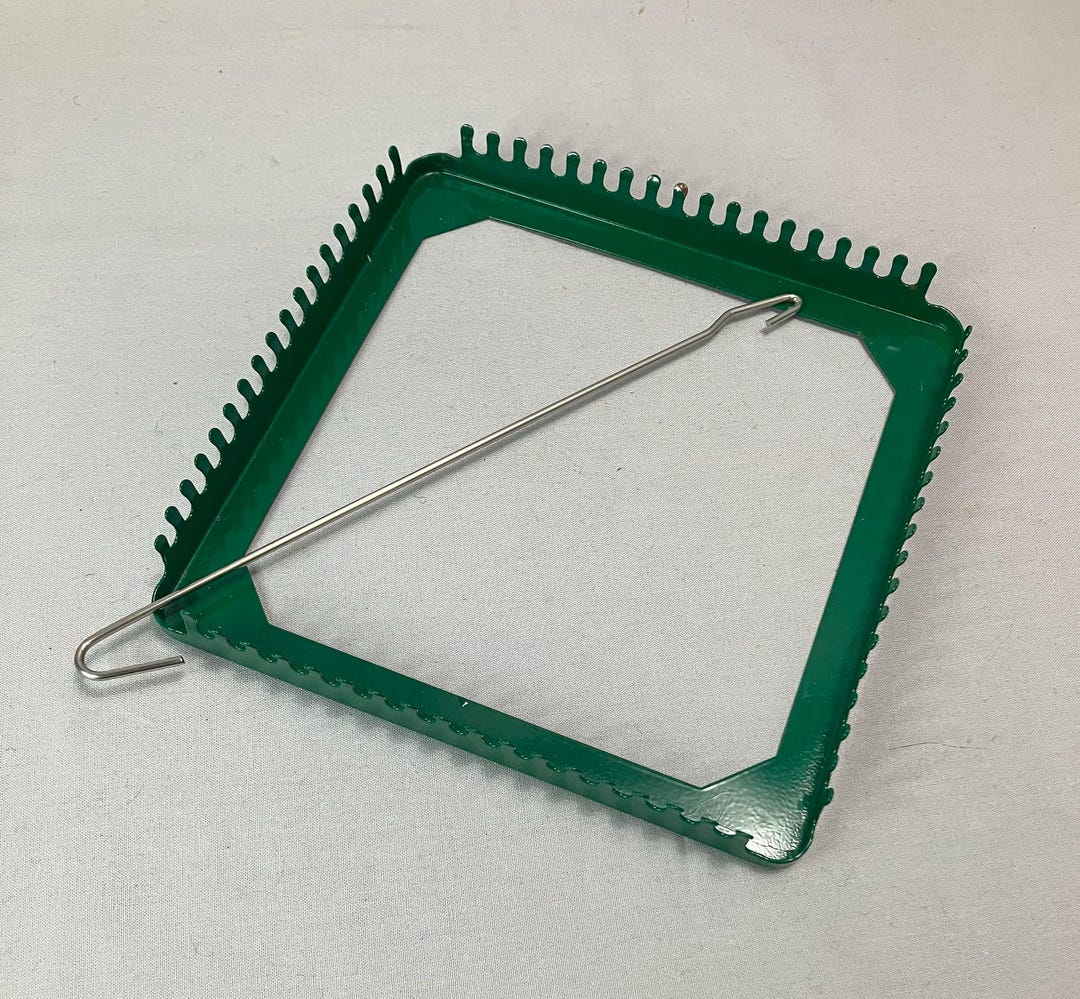 Green Metal Hand Weaving Loom and Hook - Etsy