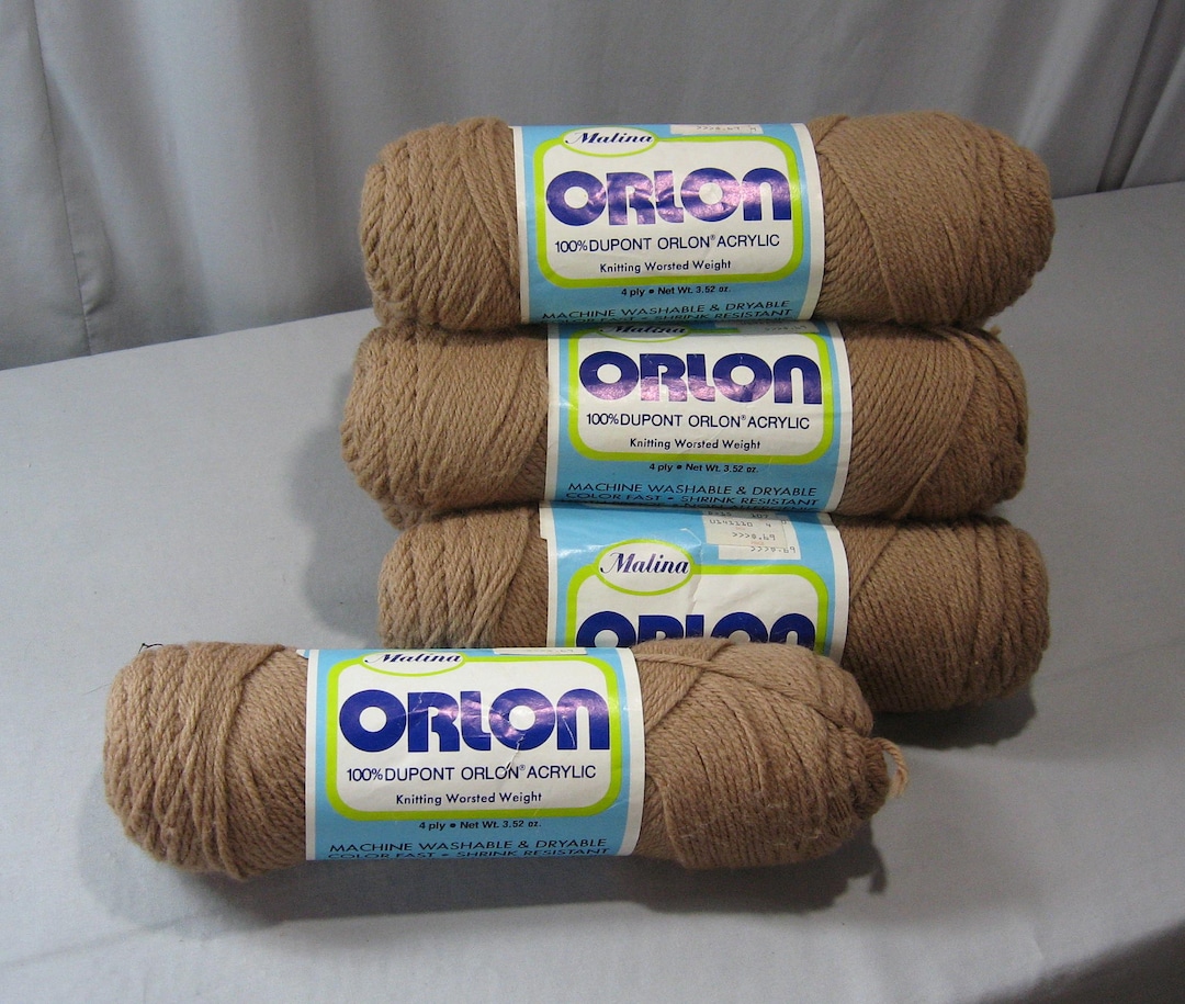 Vintage Taupe Malina Orlon Yarn - 7 Skeins in All - Etsy