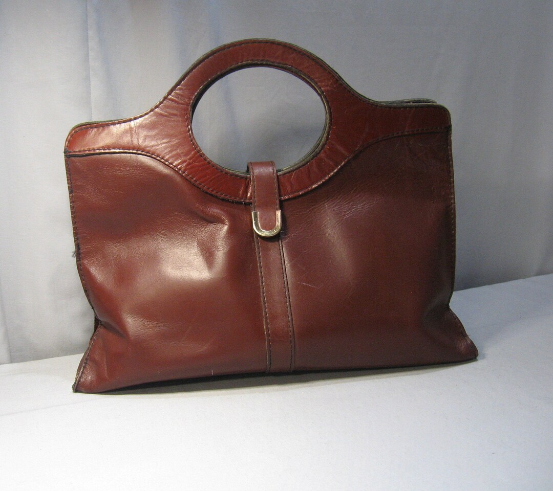 Vintage Burgundy Leather Pocketbook - Etsy