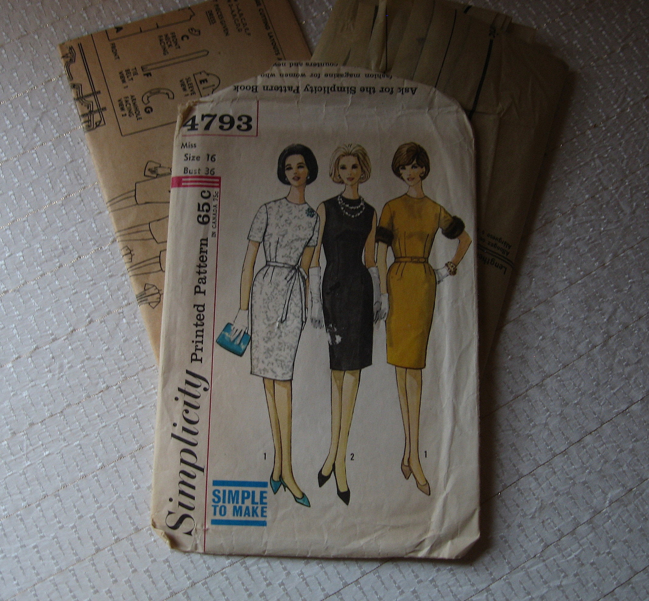 SEWING PATTERN: Simplicity Dress Pattern 4733 circa 1960s | Etsy