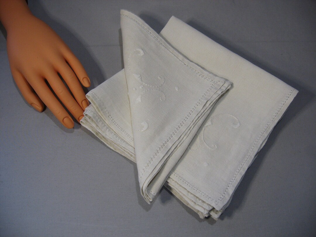 Vintage off White Embroidered Napkins Set of 8 (N10) - Etsy