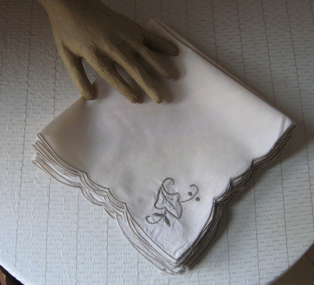 Vintage off White and Light Taupe Cutwork Napkins Set of 7 - Etsy