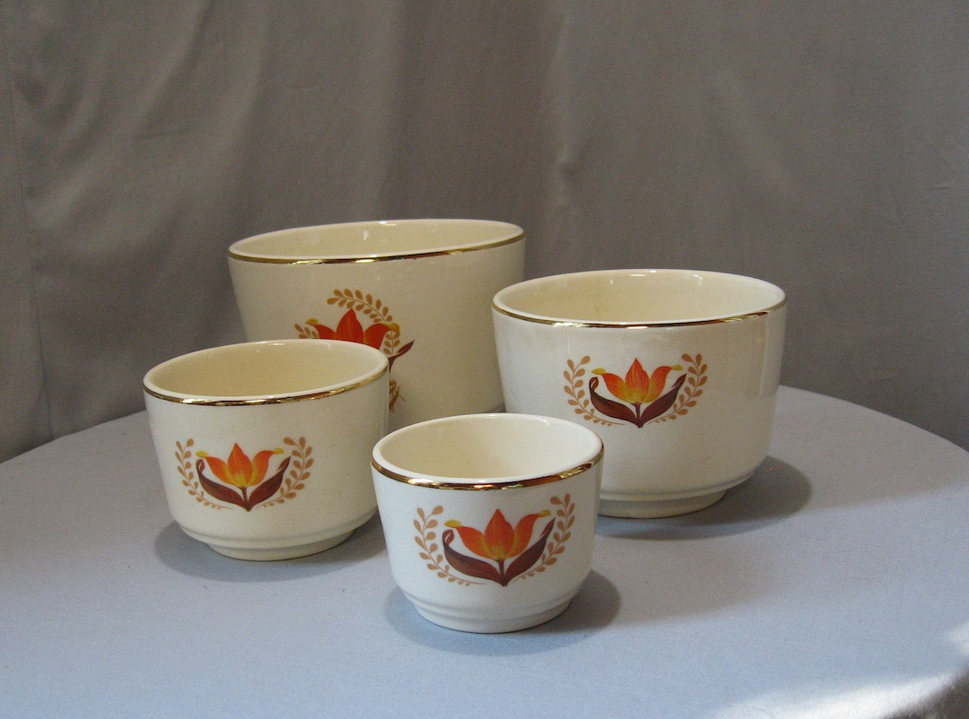 Vintage Bakerite Autumn Leaf Nesting Bowls - Oven Tested - Etsy