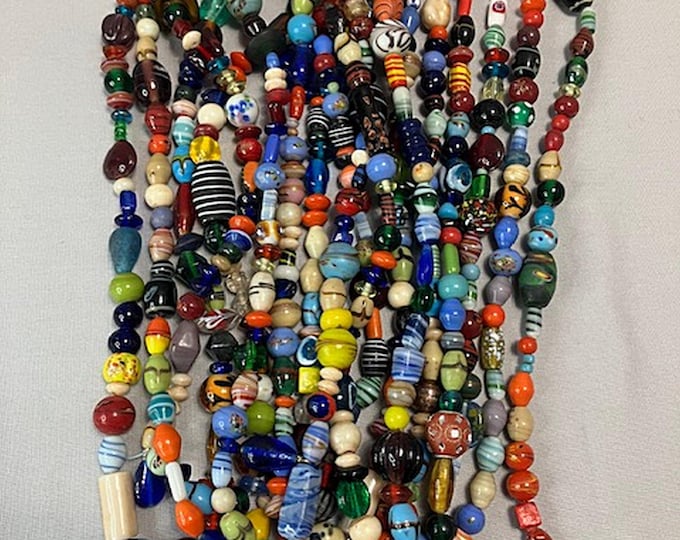 Destash Assorted Glass Beads From India 2 Foot Strands - Etsy