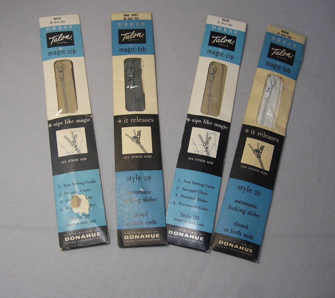 Vintage Metal Teeth Talon Brand Zippers - Etsy