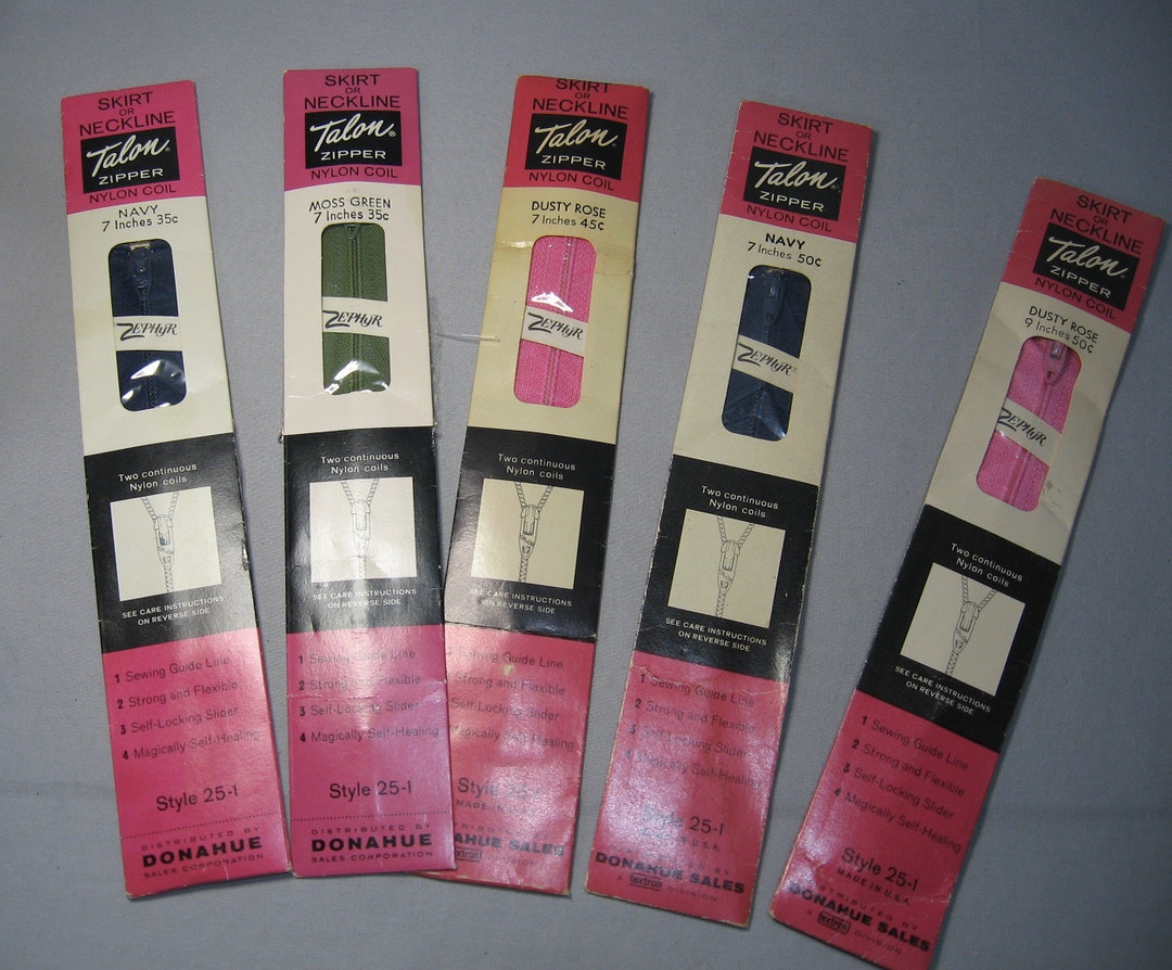 Vintage Nylon Coil Talon Brand Zippers - Etsy