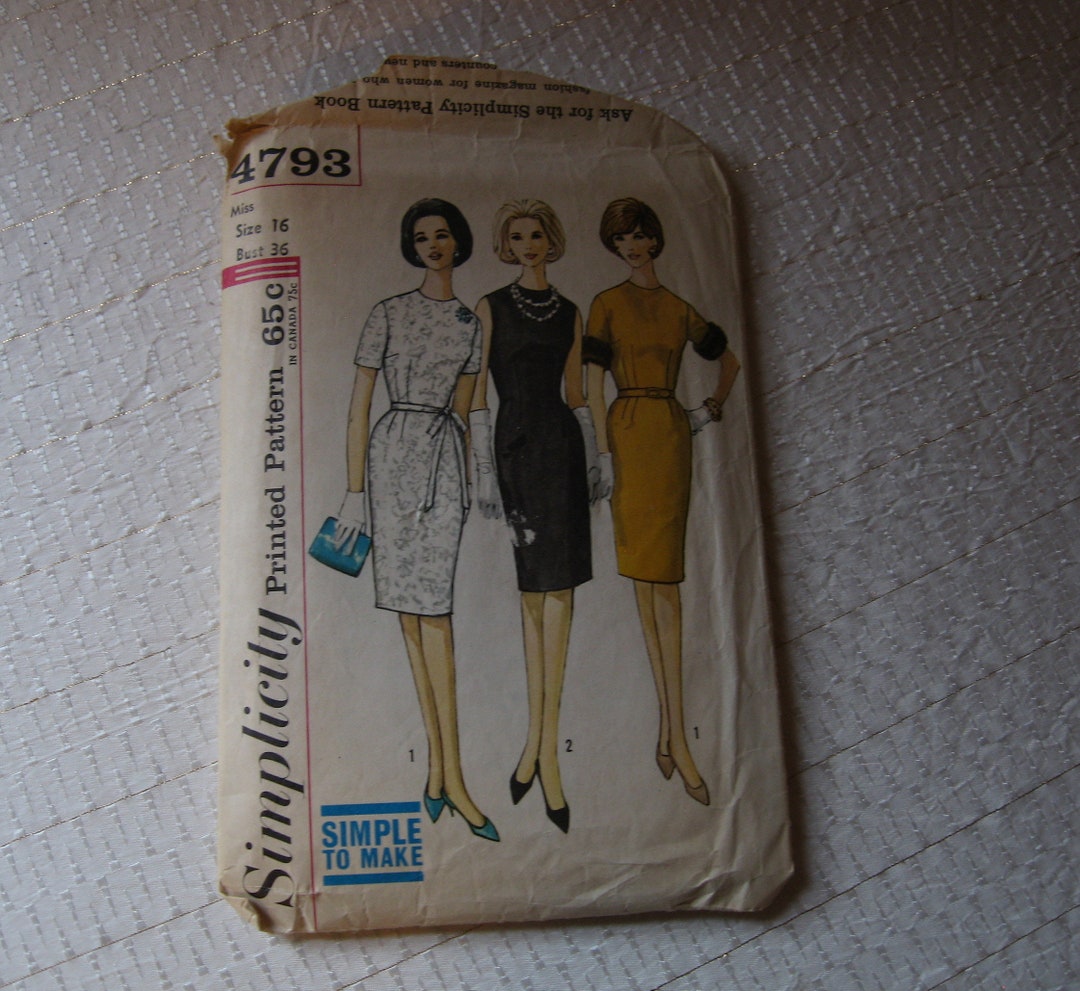 SEWING PATTERN: Simplicity Dress Pattern 4793, Circa 1960s - Etsy