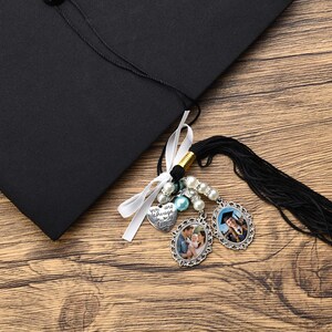 Custom Graduation Photo Gift, Graduation Tassel Photo Charm With Angel ...