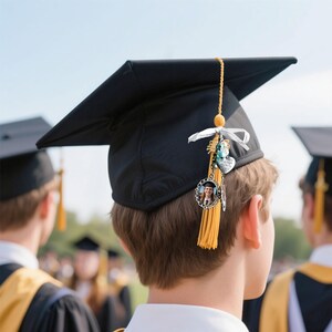 Custom Graduation Photo Gift, Graduation Tassel Photo Charm With Angel ...