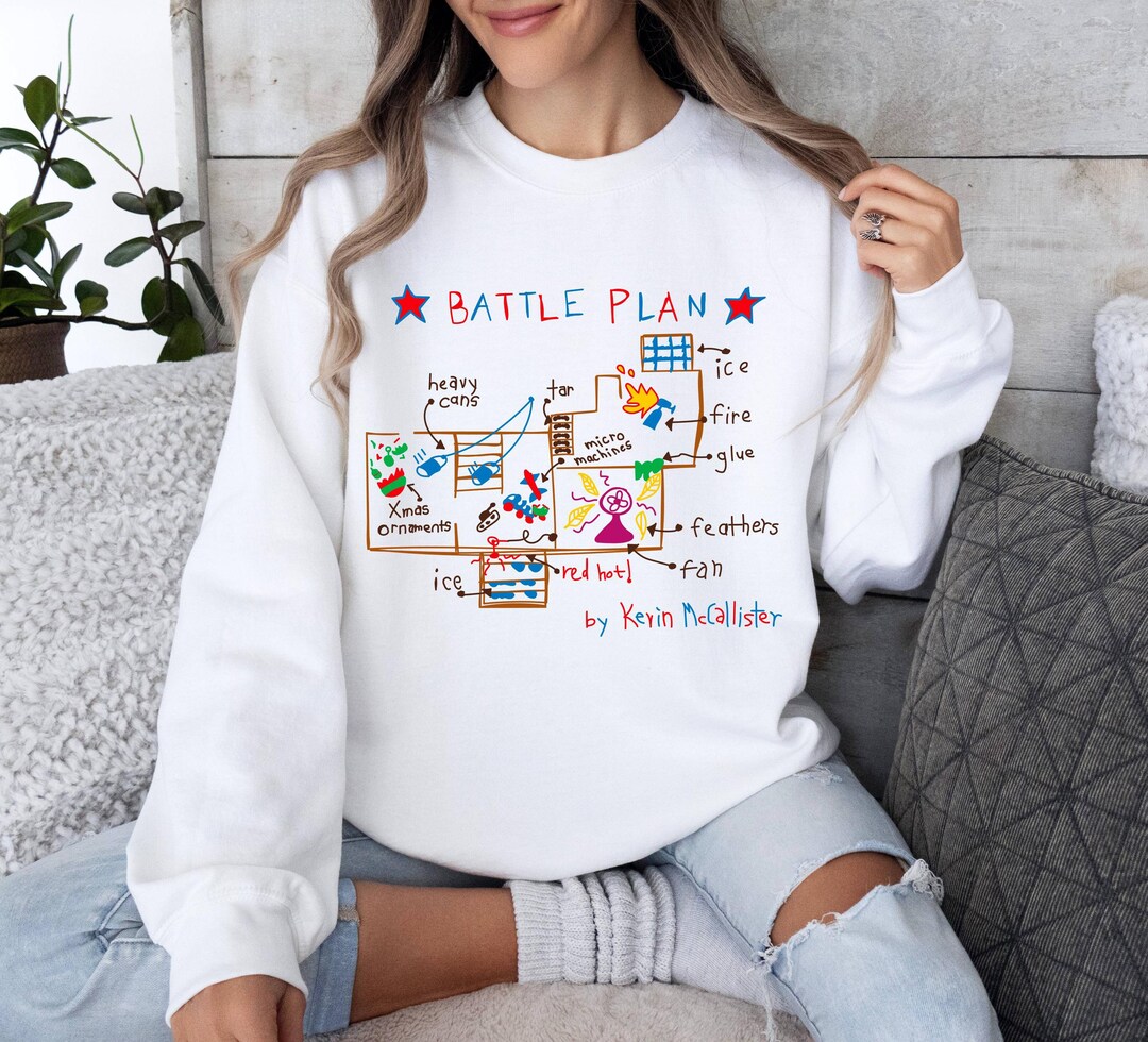 Home Alone Battle Plan Map Sweatshirt,christmas Battle Plan Sweat,funny ...