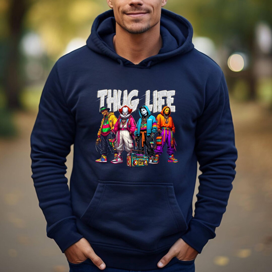 Thug Life Horror Movie Hoodie: Michael Myers, Freddy, Jason - Etsy