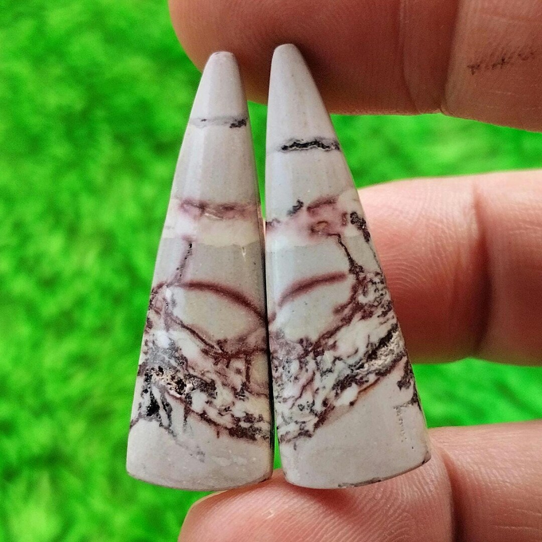 Prtrified Wood Fish Scales Jasper Earrings Pair Top Quality Gemstones ...