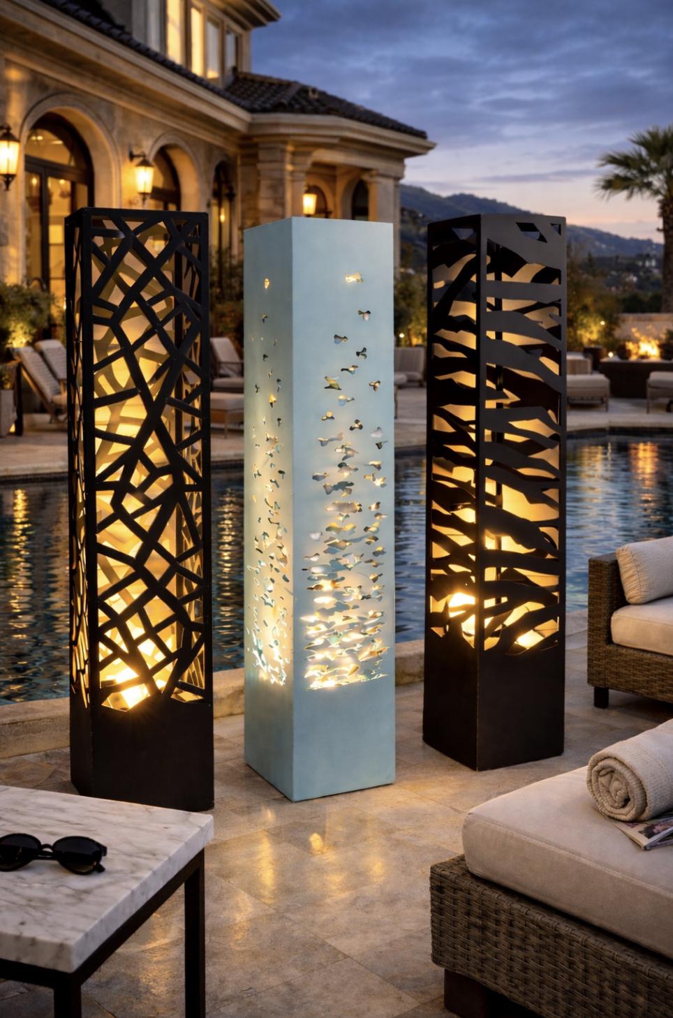 RGB Metal Garden Column Lamp for Outdoor&indoor Spaces | Fairy Lights ...