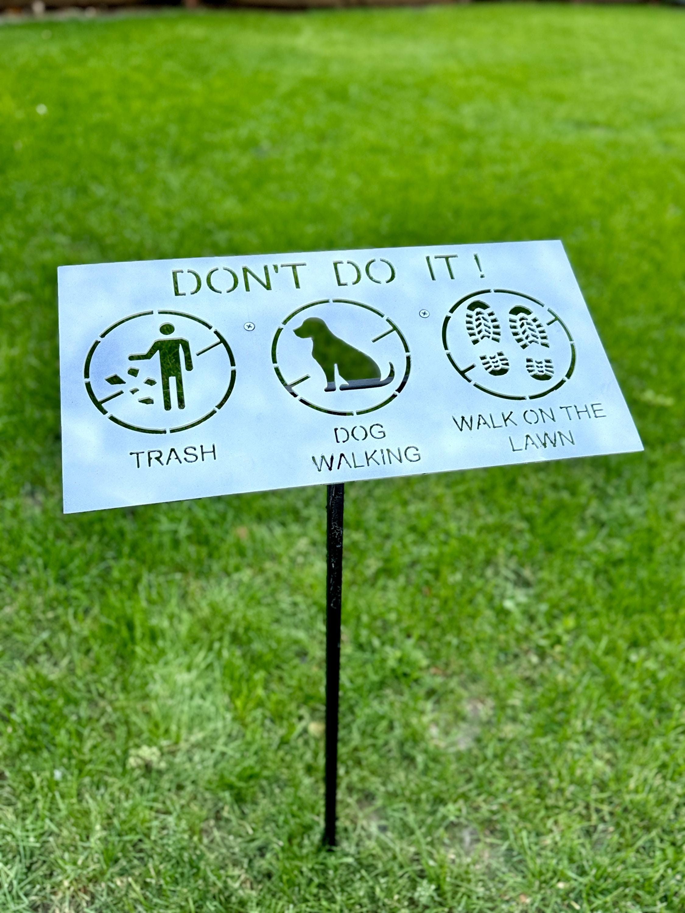 Metal Garden Sign, No Dog Walking Sign, No Littering Sign, Lawn ...