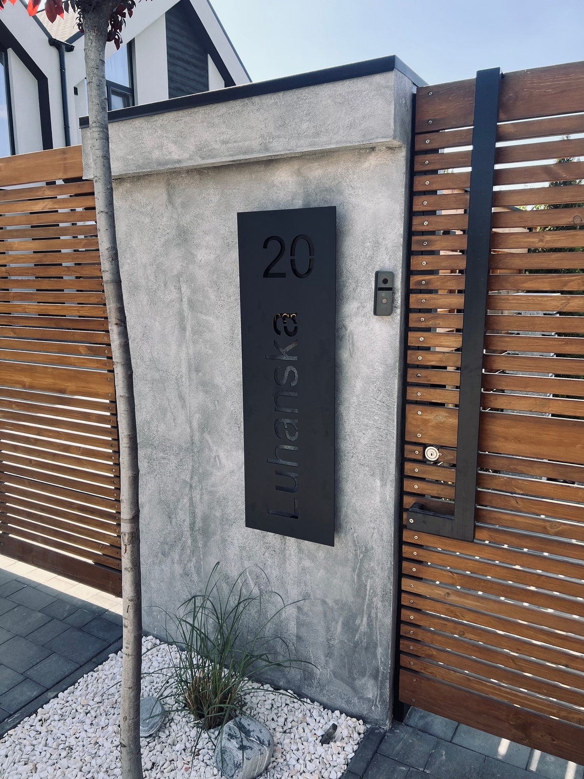 Modern LED Number, Custom Metal Address Plaque, Backlit Address Sign ...