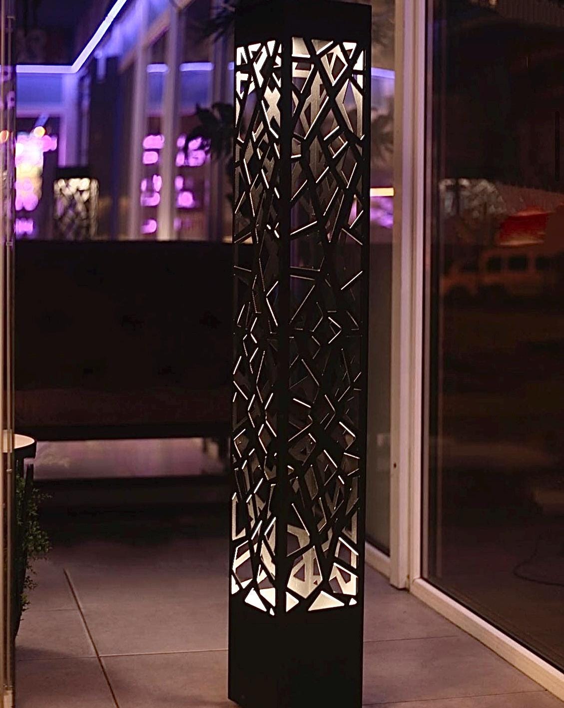 LED Garden Column Lamp | Modern Outdoor Light | Laser Cut Metal ...