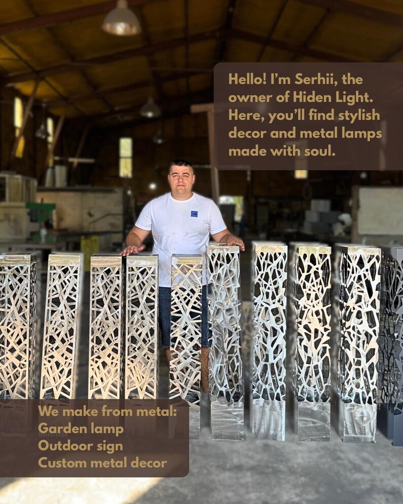 Personalized Metal Floor Lamp, Modern Loft Garden Lighting - Etsy