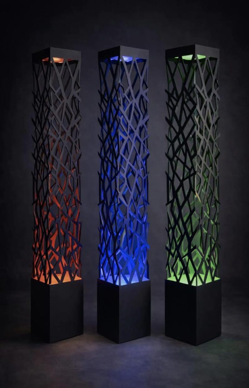 RGB Metal Garden Column Lamp for Outdoor&indoor Spaces | Fairy Lights ...