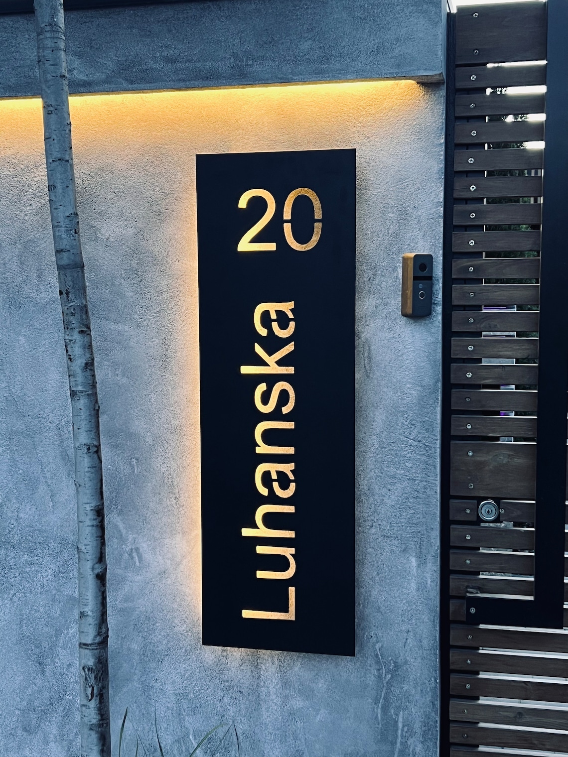 Modern LED Number, Custom Metal Address Plaque, Backlit Address Sign ...